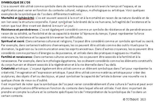LA SYMBOLIQUE DE L'OS - Totmani